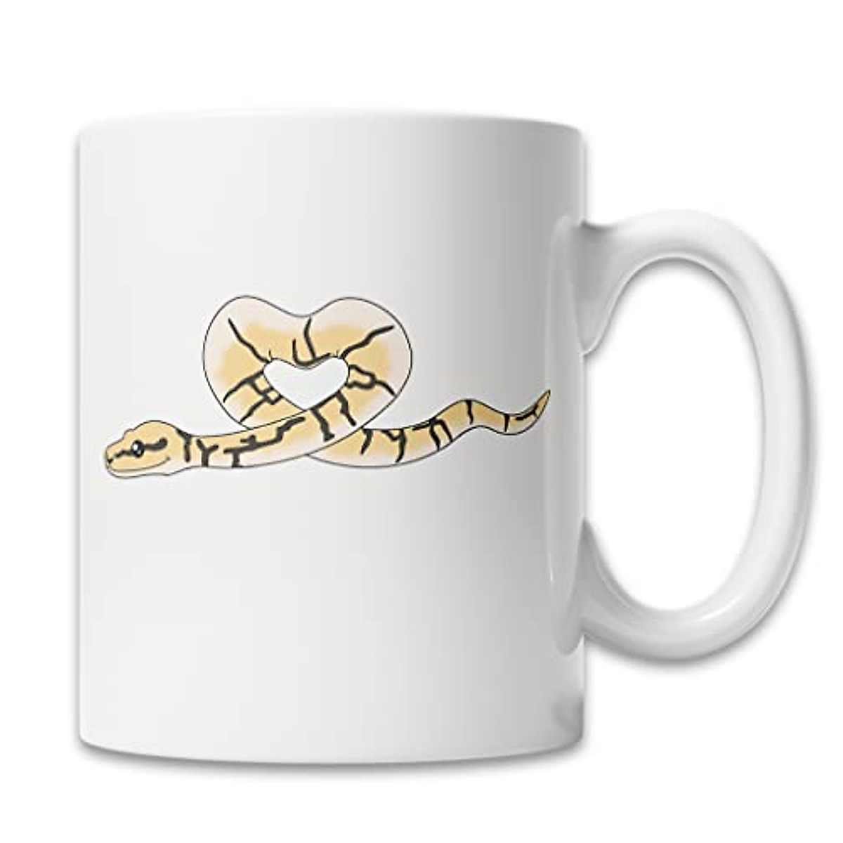 Cute Bumblebee Ball Python Heart Coffee Mug (15oz)