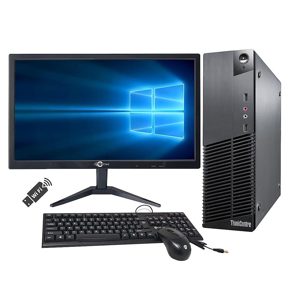 Lenovo Business Desktop Computer PC with 20Inch HD+ Monitor Screen(HDMI) Intel Quad Core i5 4th Gen up to 3.60 GHz, 16GB RAM, 1TB SSD, KB, Mouse, WiFi, DP, USB 3.0, Windows 10 Pro 64-bit(Renewed)