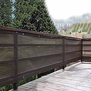 ALBN Balcony Privacy Screen Cover Fence Shade Net Cover Windshield UV Resistant with Eyelet HDPE Anti-Aging for Outdoor Roof Garden Backyard (Color : Brown, Size : 0.9x4m)