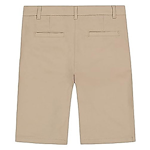 IZOD Girls' School Uniform Skinny Bermuda Twill Short, Khaki, 14