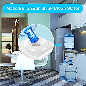 3 & 5 Gallon Water Jug Cap Reusable - Water Bottle Caps Fits 55mm Bottles,Silicone Non- Spill Lids for Anti-Splash (3 Pack)