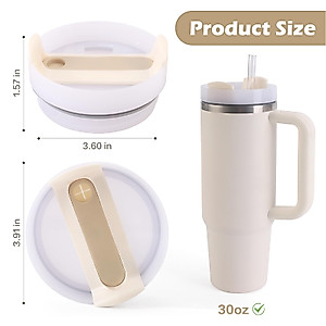 MEIJIAYOU Lid Replacement 30 oz for Stanley,Dual Drinking Options Cup Lid Replacement 30 oz, BPA-Free Replacement Lid 30 oz,White 1PCS