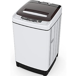 KUMIO 1.5 Cu.ft Washing Machine, 11Lbs Automatic Portable Washer with 8 Wash Programs 10 Water Levels, LED Display, Built-in Drain Pump, Compact Washing Machine for Apartment RV Dorm, Grey
