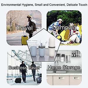 Travel Toothbrush Cup Toothpaste Container/Case,3 in 1 Toothpaste Travel Case Holder Hard Plastic Tooth Brush Container Toothbrush Storage Box for Travel,Business,Home,Camping, School Supplies