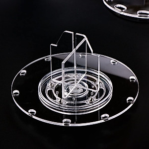 Yoseng 10 Hole Drying Rack Storage Display Bracket Shelf Holder Specifically Design for Oval ink blending brushes，spinning storage caddy（Transparent color）