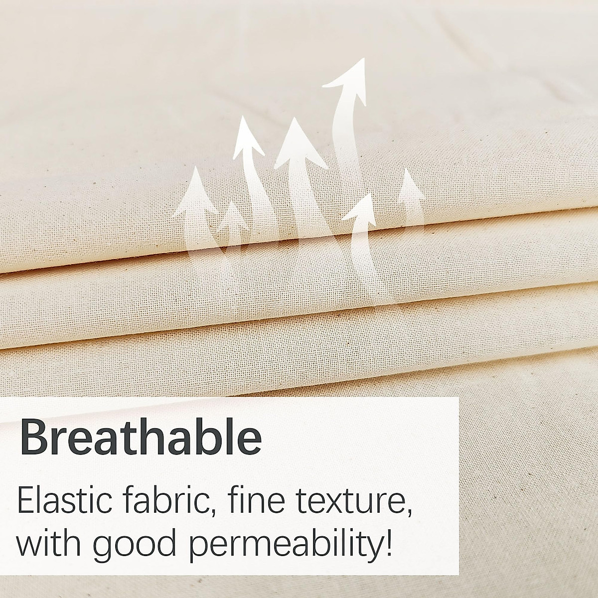 100% Cotton Muslin Fabric Medium Weight Linen Fabric by The Yard 63 inch x 2,5,10 Yards Unbleached Muslin Linen Fabric Material for Sewing Material Apparel Cloth (5 Yards)