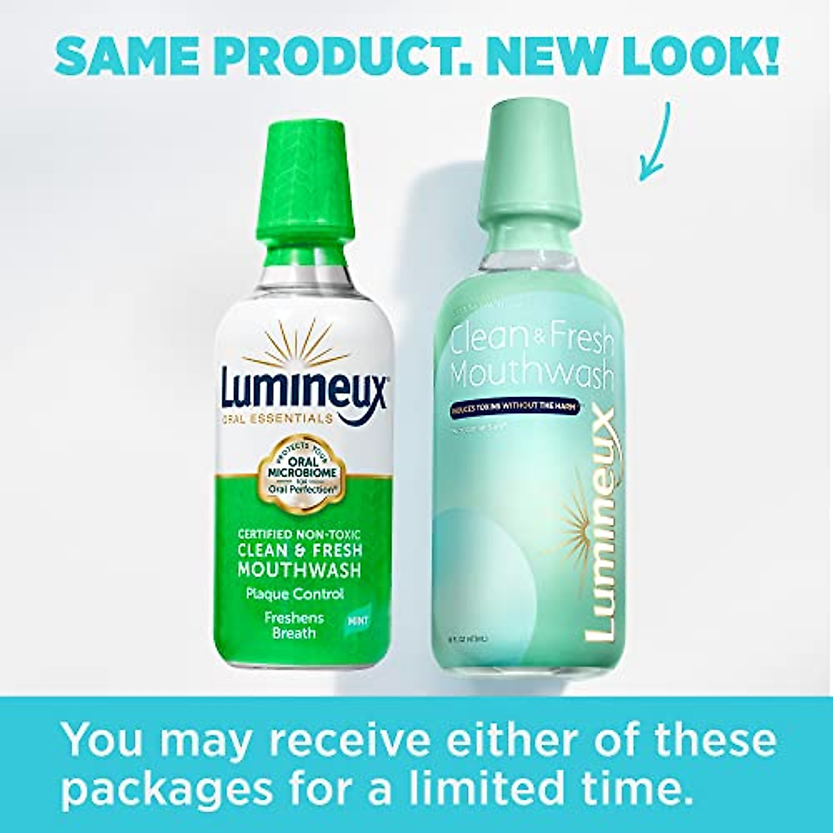 Lumineux Clean & Fresh Mouthwash - Certified Non-Toxic - Fresh Breath in 14 Days - Fluoride Free - NO Alcohol, Artificial Colors, SLS Free, Dentist Formulated