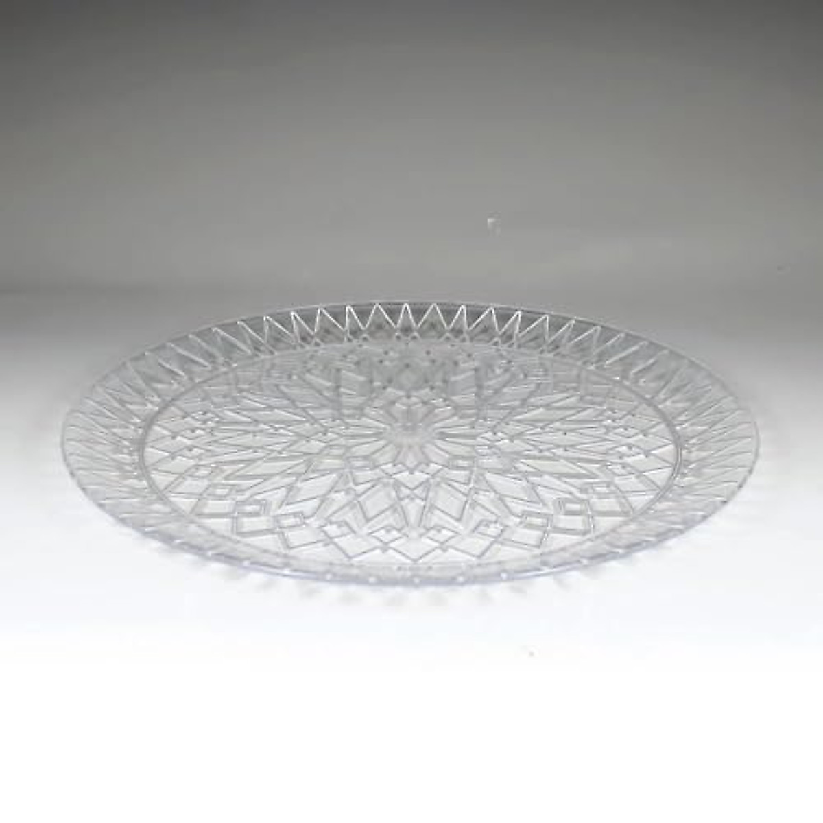 Clear Round Cake Platter - 13" | 1 Plastic Serving Platter and Tray for Party Catering, Perfect Large Disposable Serving Tray for Appetizer, Cake, & Party Food Display