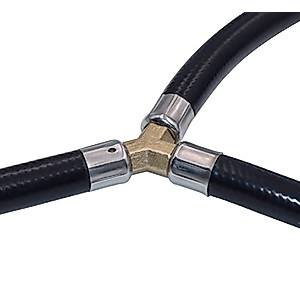 METER STAR 350 PSI High Pressure Universal Dual Propane Tank Connection Kit, Propane Y Splitter Hose Adapter Kit Connect 5-100 lbs Cylinder Tank for Grill, Heater, Fire Pit, Fireplaces