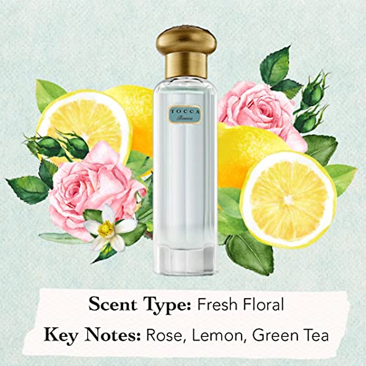 Tocca Eau de Parfum, Bianca: Fresh Floral, Rose, Lemon, Green Tea, Hand-Finished Bottle (20 ml)