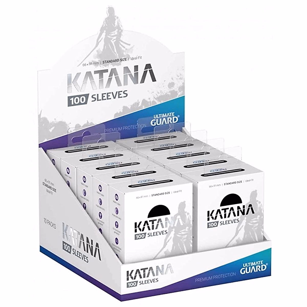 Ultimate Guard Black Standard Size Card Sleeves Display Box [10 Packs]