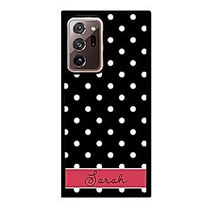 Polka Dot Black White Red Personalized Black Rubber Phone Case Compatible With Samsung Galaxy S23 S23+ Ultra S22 S22+ S21 S21FE S21+ S20FE S20+ S20 Note 20 S10 S10+ S10e