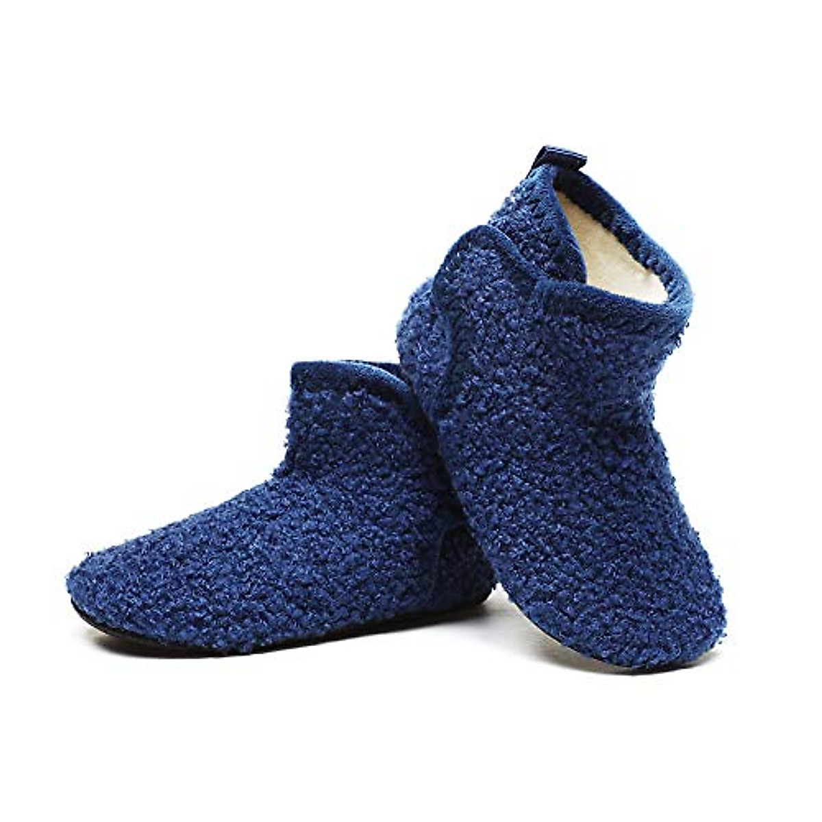 ZooYung Toddler Baby House Slippers Shoes Winter Warm Fleece Anti Slip Rubber Sole for Kids Boys and Girls(ZY-TS2268Blue25)