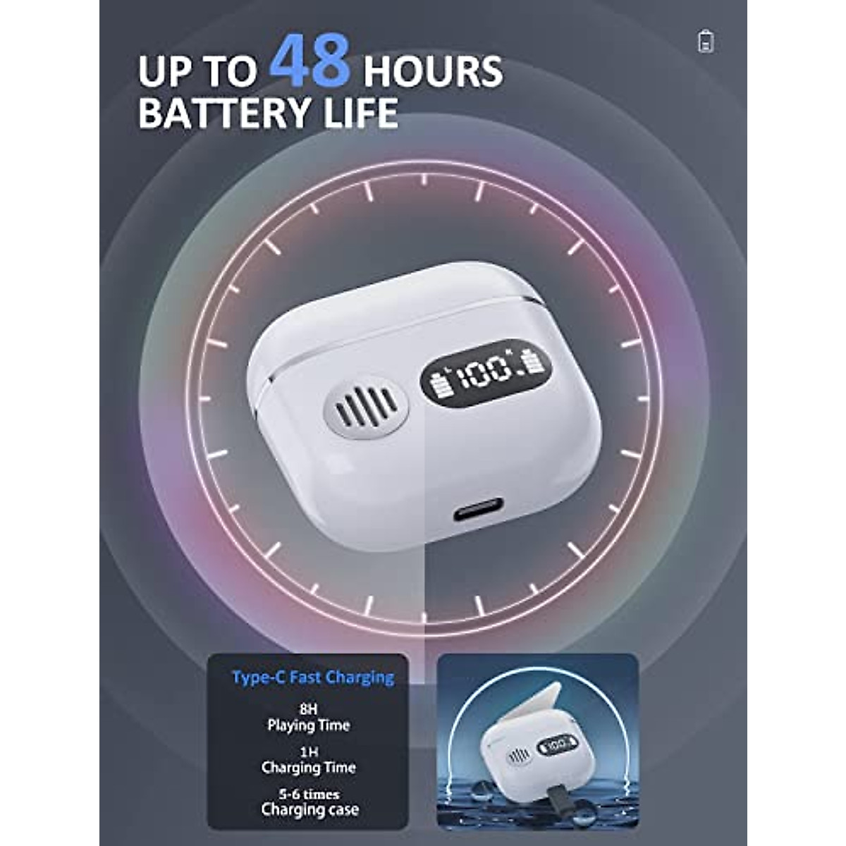 Wireless Earbuds Bluetooth 5.2 Ear Buds True Wireless Headphones,In-Ear Bluetooth Earphones,HiFi Stereo Touch Control, ENC Noise Cancelling Ear buds with Microphone, audifonos Bluetooth inalambricos