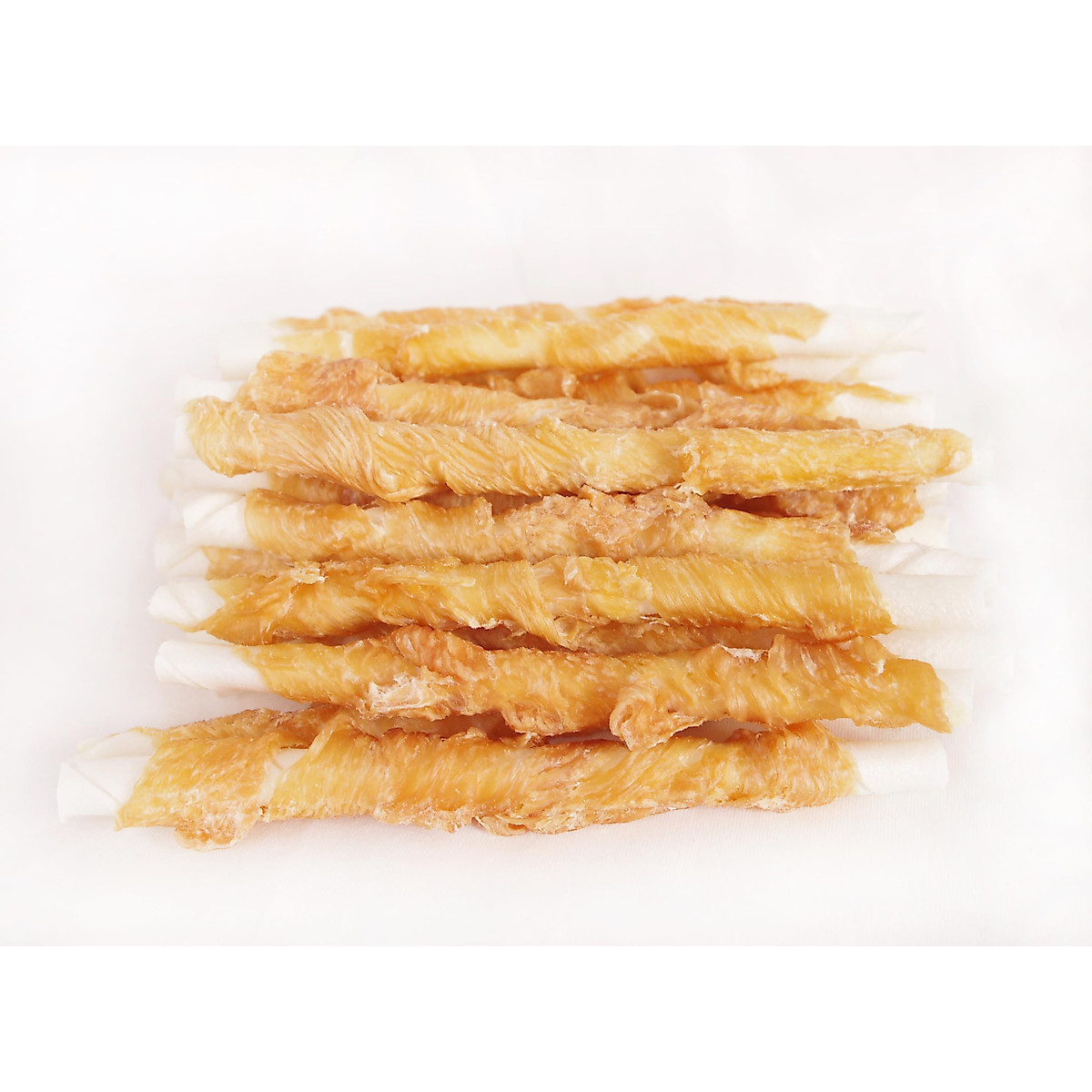 FOURPAW Dog Treats Chicken Wrapped White Rawhide Sticks, 5inch Long Lasting Dog Chew Treats, Strong The Jaws and Clean The Teeth, 8oz.