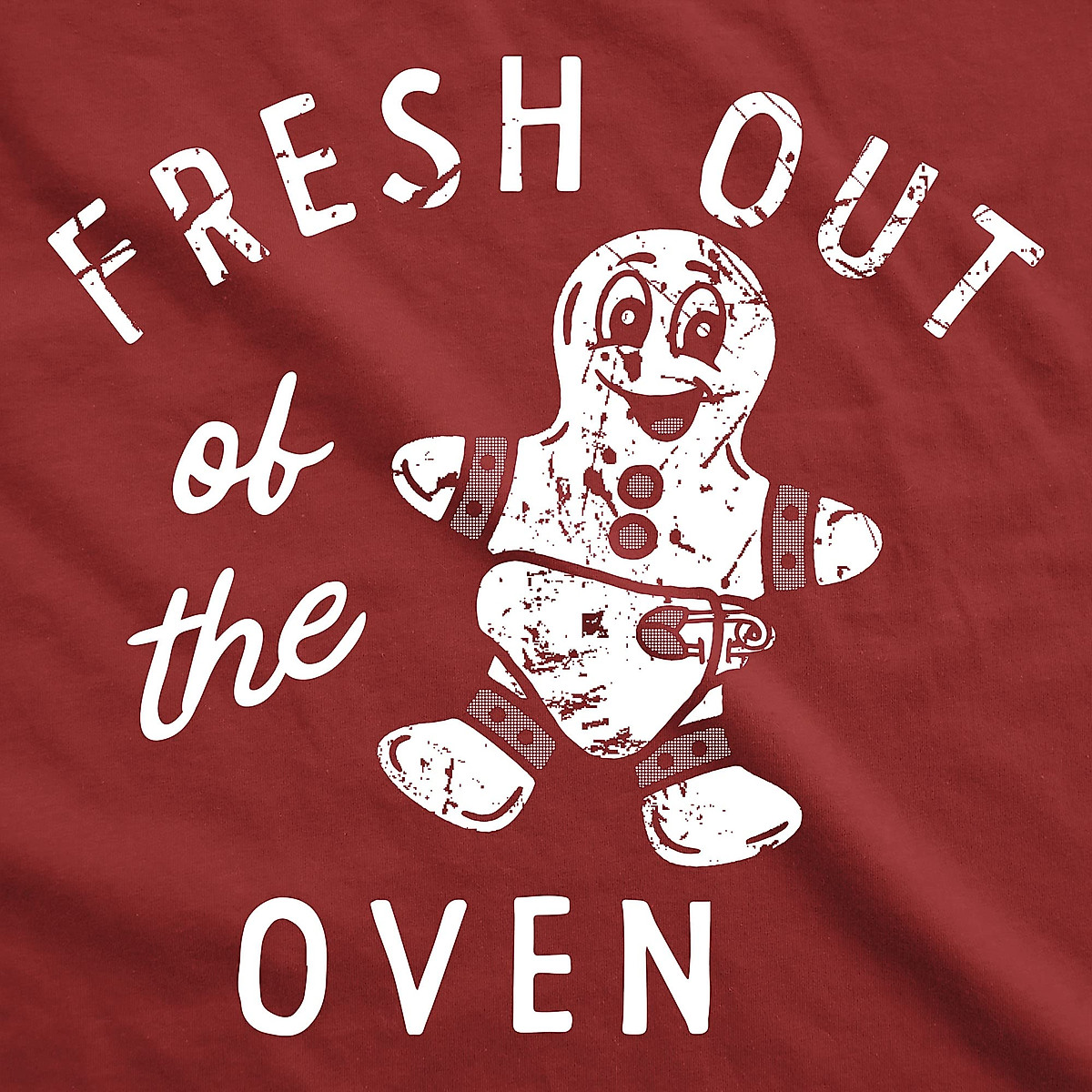 Fresh Out of The Oven Baby Bodysuit Funny Cute Xmas Baked Gingerbread Cookie Jumper for Infants Funny Baby Onesies Christmas Onesie for Baby Novelty Onesie Red - Newborn