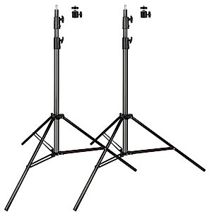 Aluminum Alloy Light Stand 9.5 Feet/2.8m Adjustable Spring Cushioned Photography Tripod Stands for Photo Studio Speedlight Flashes, Ring Light, Photographic Equipments Thickening Flash Stand, 2 Pack