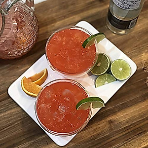 Outset Stemless Margarita Glasses Double Wall, Borosilicate Glassware 2 Count (Pack of 1)