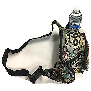 Explorer Large Polyester Waist Fanny Bag Purse Pack Men Women Girl Kids Outdoors Running Climbing Cute Fashion Waterproof Water Bottle Holder (Large/16 x 6 x 4-Inch, Route66)
