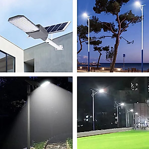 5000 Watt Solar Street Lights Outdoor, 400000LM 6500K High Powered Commercial Parking Lot Lights Dusk to Dawn, Waterproof Solar Security Flood Lights with Remote for Yard, Parking Lot, Driveway