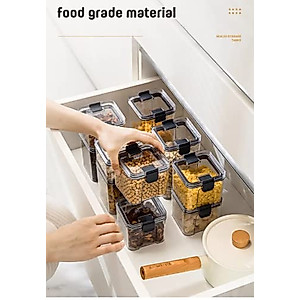 6 Pieces BPA free Airtight Food Storage Containers - Plastic Set Storage Box With Labels, Clear Food Storage Set for Snacks, Cereal, Flour, Sugar, Snacks (KTN-001)