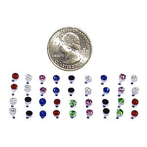 18 Pairs Multi Colors Clear Crystal Acrylic Nylon Plastic Posts Medical No Metal Sensitive Ears Hypoallergenic Stud Earrings