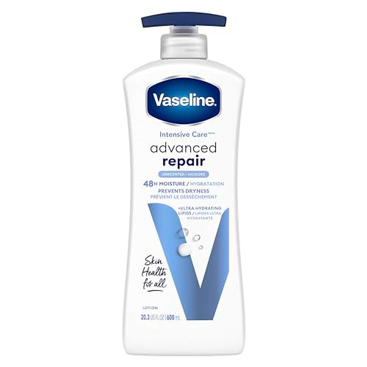 Vaseline Intensive Care Body Lotion, Advanced Repair Unscented, 20.3 oz (Pack of 3)