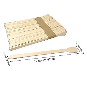 Honbay 100PCS Wooden Wax Sticks Wax Spatulas Applicator Sticks for Face Lip Hair Eyebrow Removal (4.9 Inch)
