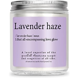 ForGreetMe TS Lavender Scented Candle, Music Lovers Gifts for Fans, Perfect TS Gifts for Women and Music Merch Singer Fans with Definition of TS, Best Birthday Gifts for Women