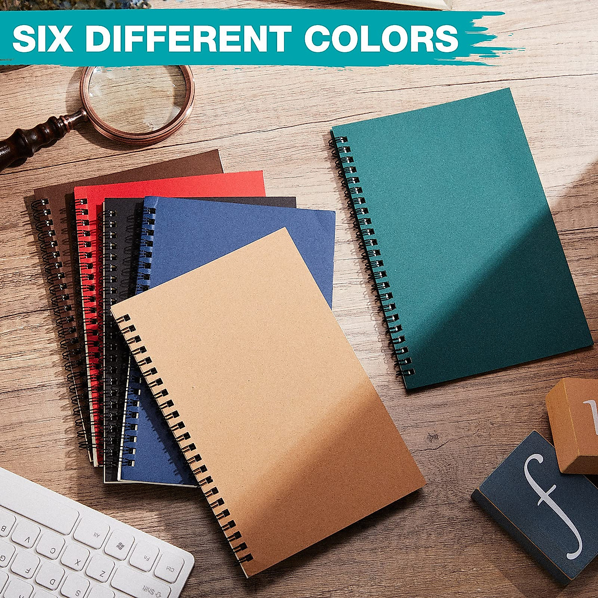 Leinuosen 18 Pack A5 Spiral Notebook Ruled Journal Notebook Notepad Sketchbook Hardcover Lined Notebooks Journals for Office School Supplies, 5.5 x 8.3