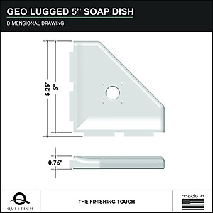 Questech Décor 8 Inch Corner Shower Shelf and 5 Inch Shower Caddy Soap Dish, Geo Lugged Back for New Construction, Wall Mounted Bathroom Shower Organizer, Brushed Nickel