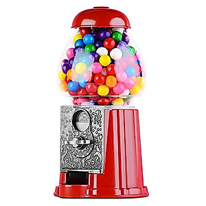 Gumball Machine - 9 Inch Gumball Vending Machine for Kids - Small Gumball Bank - Metal Candy Dispenser - Home Vending Machine - Vintage Gum Ball Machine - Jelly Bean Dispenser Machine - M&M Dispenser