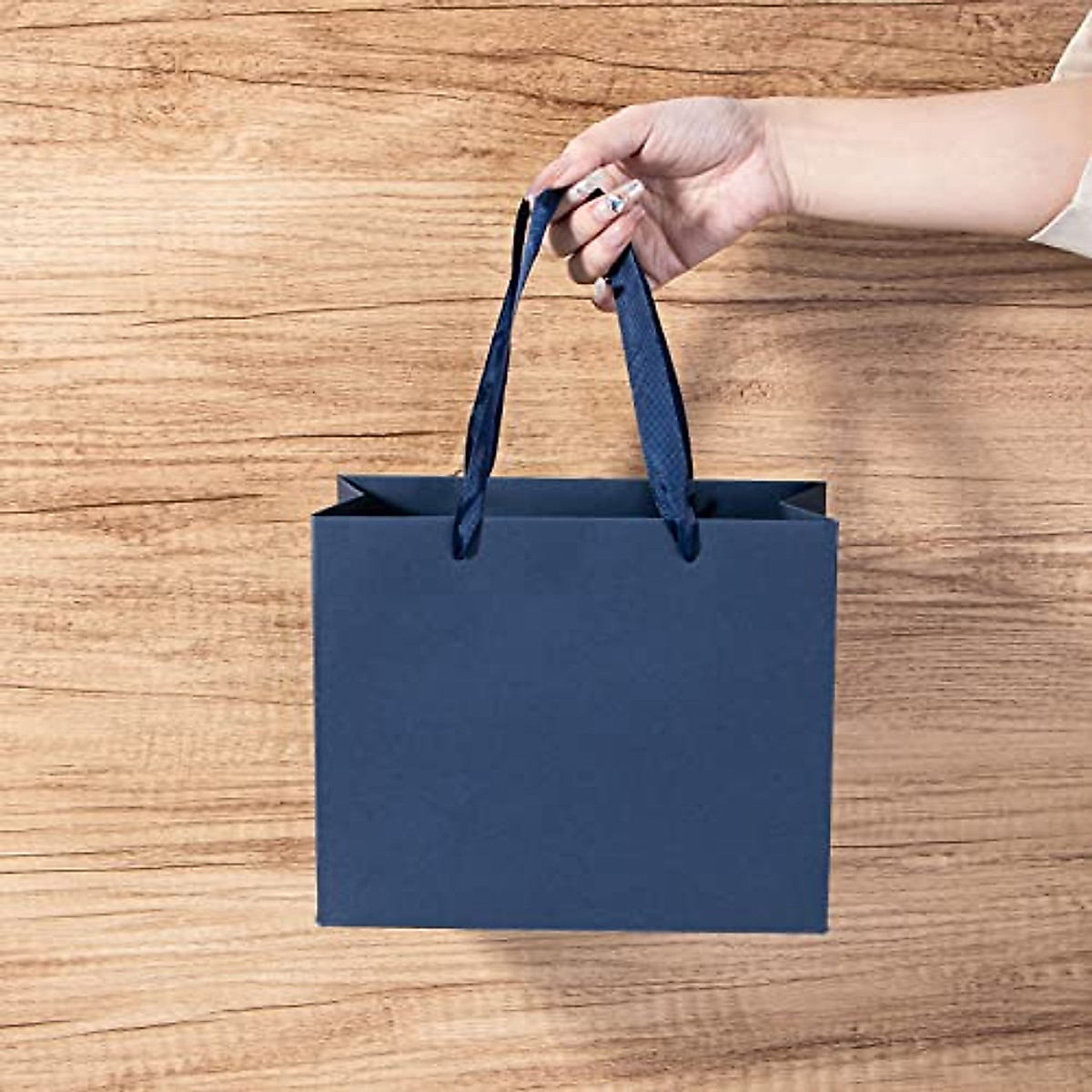 Sdootjewelry Blue Gift Bags, Navy Gift Bag with Handles 8.7×3.9×7.1'' Kraft Paper Bags 20 Pack Heavy Duty Shopping Bags Matte Paper Bags Party Bags Shopping Bags Merchandise Bags