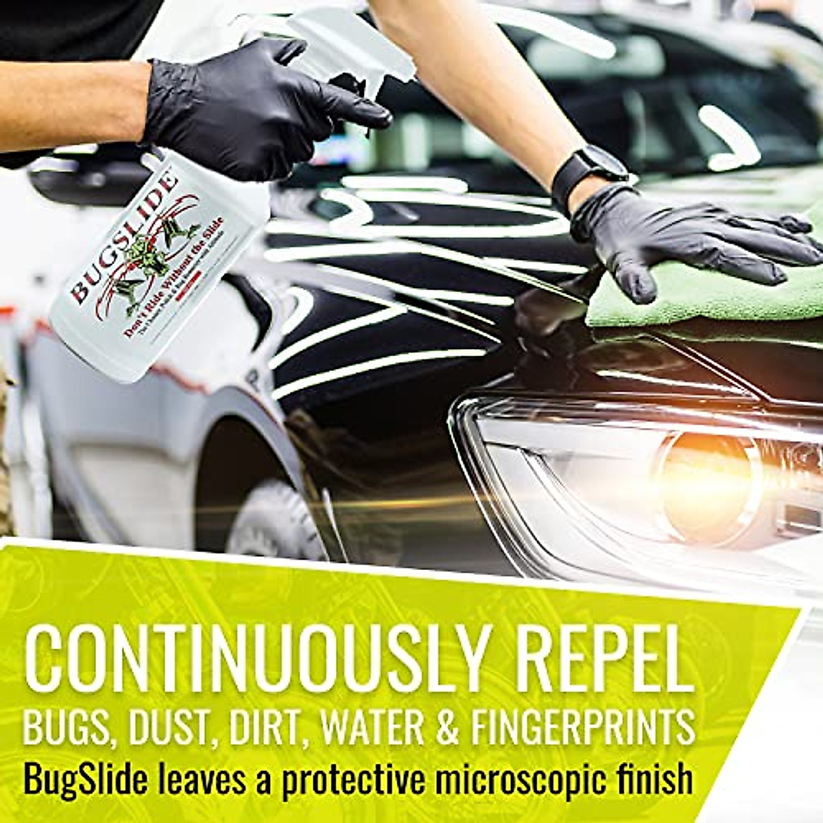 BugSlide 32 Oz Cleaner Refill for Spray Bottles & Travel Kits - Bug Remover, Detailing and Cleaning Solution for all Vehicles, Multisurface Cleaner to Shine and Degrease without Scratching