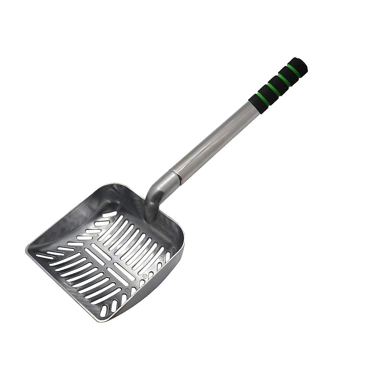 32 inch Cat Litter Scooper Metal Cat Litter Scoop Long Handle Cat Scoop Litter Box Scooper Non-Stick Aluminum Deep Shovel Litter Scoop Large Kitty Sifter Scoop Manages Big Clumps of Multi-Cat Families