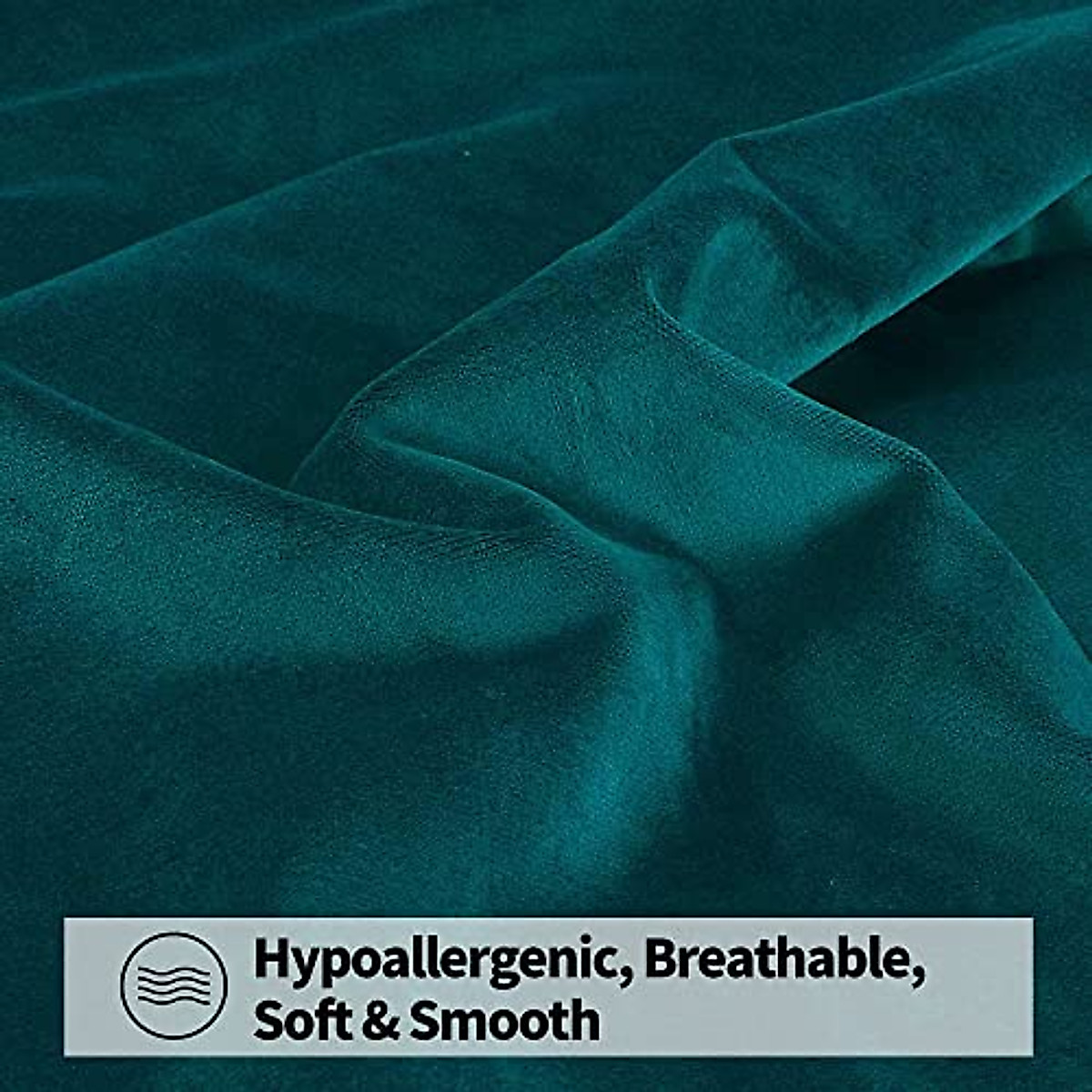 NEXCOVER Velvet Pillow Covers - Pack of 2 Pillowcases, 16 x 16 Inch Throw Pillow Cover, Decorative Square Pillowcase, Soft Cushion Case, Fade Resistant Pillow Case for Bedroom, Sofa, Couch, Teal