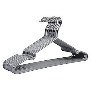 Fonowx Heavy Duty Hangers, Metal Clothes Hangers for Everyday Standard Use, Clothing Hangers (6-Color, 10 Pack), Grey, 40x20cm