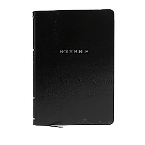 NKJV Holy Bible, Giant Print Center-Column Reference Bible, Black Leather-look, Thumb Indexed, 72,000+ Cross References, Red Letter, Comfort Print: New King James Version