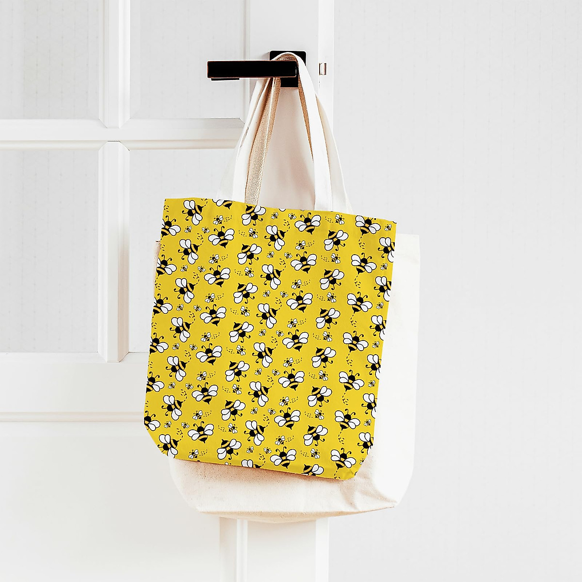 JarThenaAMCS 12Pcs Summer Cotton Fabric Bundles Bee Honeycomb Daisy Rainbow Plaid Fat Quarters Yellow Black Sewing Fabrics for DIY Crafts Party Decor