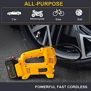 TENMOER Tire Inflator Air Compressor for Dewalt 20V Battery, 150PSI Portable Air Pump with Digital Pressure Gauge for Car,Motorcycle,Bicycle Balls (Too Only,No Battery)
