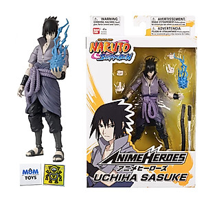 Bandai Naruto Anime Heroes Sasuke Uchiha Toy Action Figure Toy Bundle with 2 My Outlet Mall Stickers