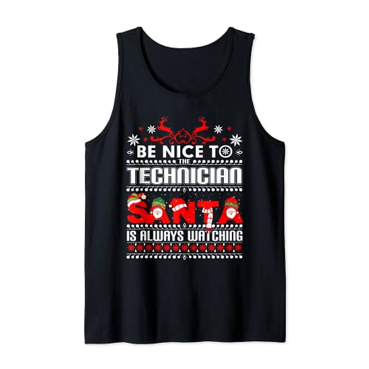 Technician Ugly Christmas Sweater Gift Funny Technicians Tank Top