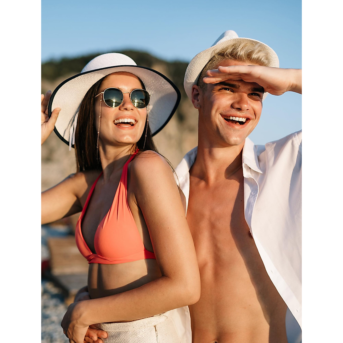 Veda Tinda Vision Vintage Small Round Polarized Sunglasses Classic Retro Circle Green Lens Sun Glasses For Women Men UV400 Protection With Sunglasses Chain C14S17