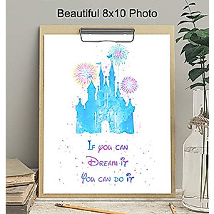 World Castle Inspirational Quote Wall Decor Set -Motivational Room Decoration Wall Art - Poster Print for Boy, Girl Kids Bedroom - Gift for Women and Fans - 8x10 Unframed print
