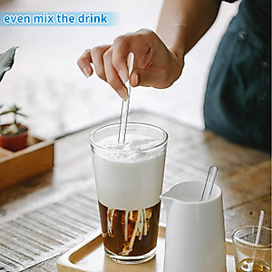 15 Pieces Glass Stirring Stick Smooth Stir Rod with Both Ends Round, 12/10/ 8/6/ 4/ Inch Glass Mixing Tools for Science, Lab, Kitchen, Experiment and Stir Hot Cold Beverages Cocktails Drinks