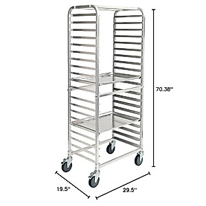 Winco Aluminum Sheet Pan/Bun Rack, 3" Spacing, Side Loading, 20 Tier