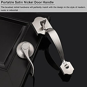 Knobonly Single Cylinder Handleset with Lever Handle for Interior Doors, Contemporary Hardware Single Cylinder Deadbolt Handle Set Satin Nickel, Reversible for Right/Left Handed Door