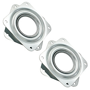 Suiwotin 2pcs 3" Square Lazy Susan Turntable Heavy Duty Lazy Susan Hardware, Steel Ball Bearing Rotating Tray Swivel Plate for Dining Table, Stool Chair, Pantry, Organizer (Silver)