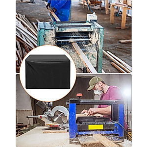 QWORK Universal Planer Dust Cover, Table Saw Cover, Miter Saw Cover, Protect Against Sawdust and Wood Chips, 28.3" x 24.4" x 19.6", Black, Fits Most Planer, Bench Drill Press