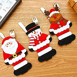 Weimay 1PCS Christmas Santa Holders Tableware Holders Santa Claus Flatware Holder Christmas Socks Decorations Dinner Table Decorations Party Supplies